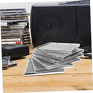 CIYODO 6pcs Casing Sleeve Binders Discs Black Clear Case and Cases Protects Portable Square Protective Tray Clam Nonwovens Holder Holders Against Color Assembled CD for