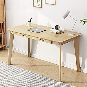 IOTXY Solid Wood Writing Desk - Home Office Workbench Desk with Drawer, Laptop Computer Work Study Table