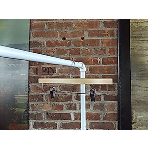 NAHANCO 6214RCCH10 14” Wooden Pant Skirt Hanger with Chrome Hook and Clips, Natural (Pack of 10)