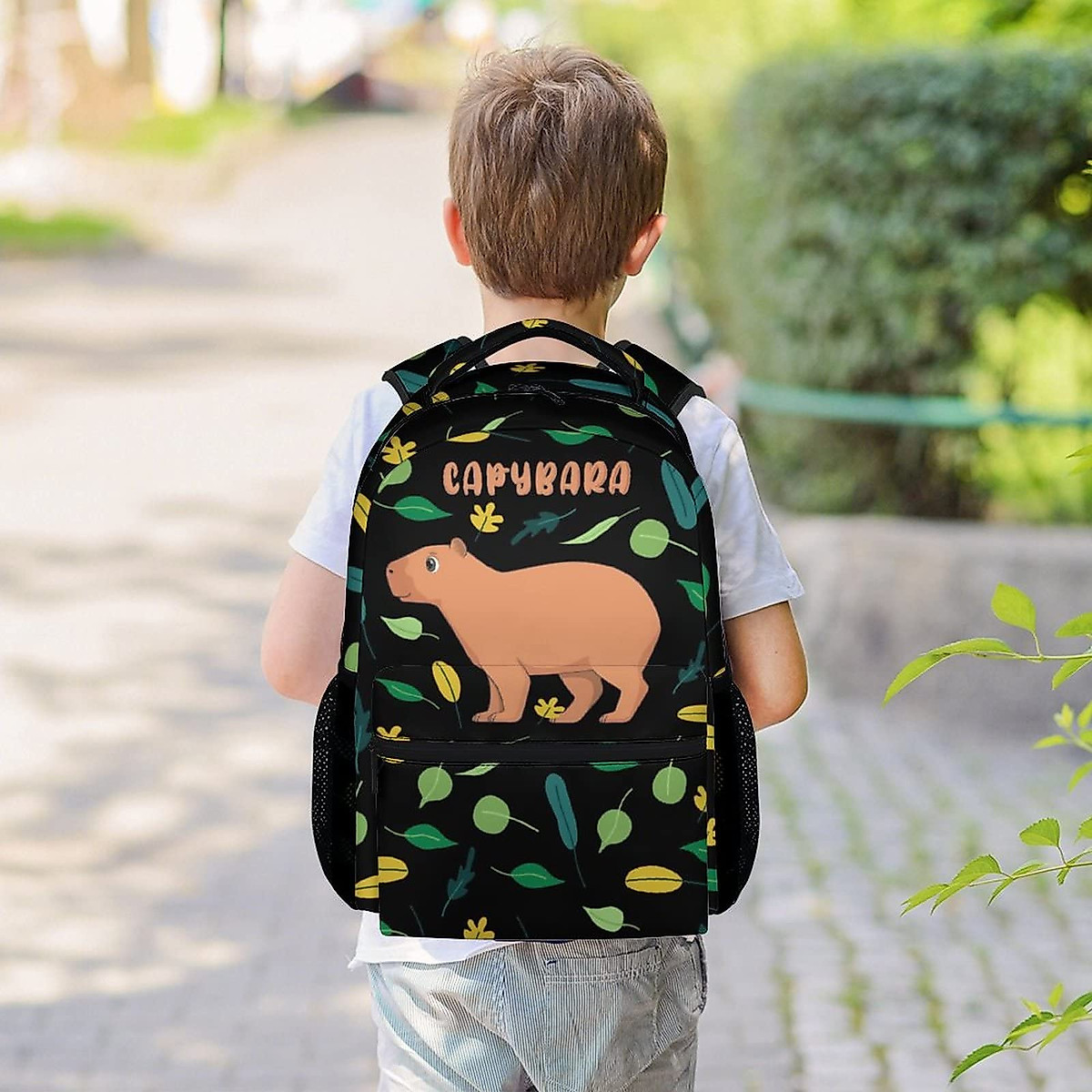 CUSPCOD Capybara Backpack for Girls Boys, 16 Inch School Bookbag with Adjustable Straps, Travel Bag Durable, Lightweight, Large Capacity