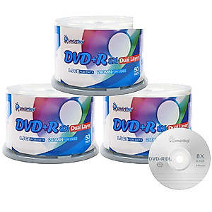 Smartbuy Logo 150-disc 8.5gb/240min 8X DVD+r Dl Dual Layer Double Layer Blank Data Record Media Disc Spindle