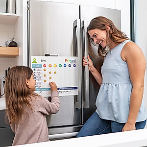 Chart to Finish Behavior Chart and Chore Chart for Kids, 12 x 16 inch Magnetic Chore Chart Also Hangs on The Wall, Includes 99 Magnets and Accessories, Accomodates All Ages from Toddlers to Teens