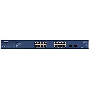 NETGEAR 16-Port Gigabit Ethernet Smart Managed Pro Switch (GS716Tv3) - with 2 x 1G SFP, Desktop/Rackmount, and ProSAFE Lifetime Protection
