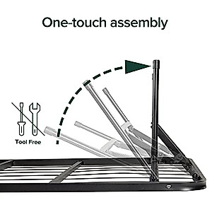 ZINUS SmartBase Tool-Free Assembly Mattress Foundation / 14 Inch Metal Platform Bed Frame / No Box Spring Needed / Sturdy Steel Frame / Underbed Storage, Black, Twin, Regular