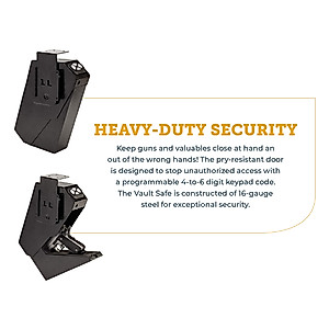 SnapSafe Drop Box Keypad Vault – Keypad Handgun Safe for Handguns – 4-6 Keypad Entry with Backup Keys – Black, Measures 13.5 (H) x 7.5 (W) x 3.6 (D) Inches - Item 75431