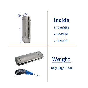 Philley Aluminum Metal Pocket Ultra-Light Silver Eyeglasses Glasses Case (Striped-Grey)