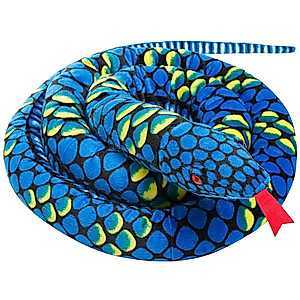 kesehatan Plush Giant Snake, Realistic Stuffed Animal, Red Eyes Toy Gifts for Boys and Girls 110 Inches