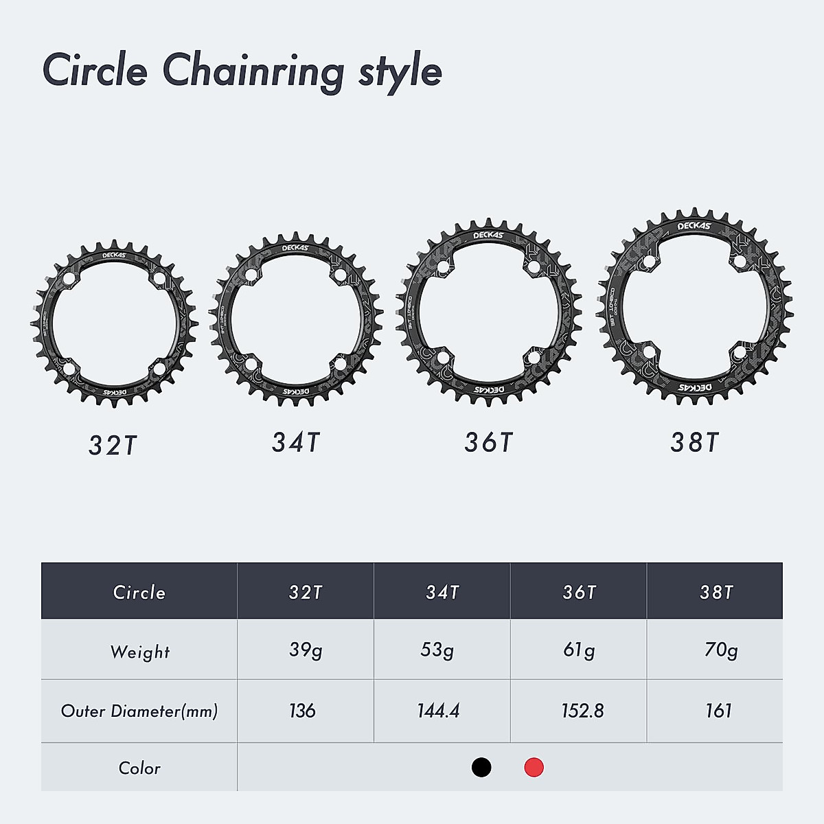 DJC Bike Crankset 104BCD with Chainring BSA Bottom Bracket with Spindle for MTB 1x 2X 3X Speed Mountain Bike Black Red Oilslick 170mm 175mm (170mm Black, Round 32T)