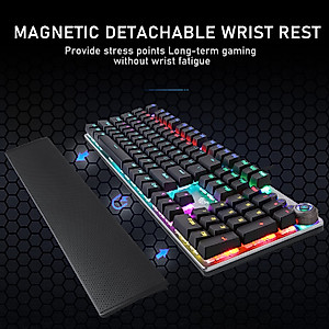 AULA Gaming Keyboard and Mouse Combo, F2088 Wired Mechanical Keyboard Black + SC100 Wireless Mouse Black + Mouse Pad, LED Keyboard Mouse Set