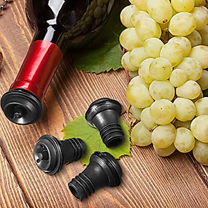 Wine Stopper Resealable Wine Pump Vacuum Stoppers Vacuum Wine Stopper Silicone Wine Saver Vacuum Stoppers Practical Wine Saver Stoppers for Kitchen Supplies Wine Bottle Tools (Black,24 Pieces)