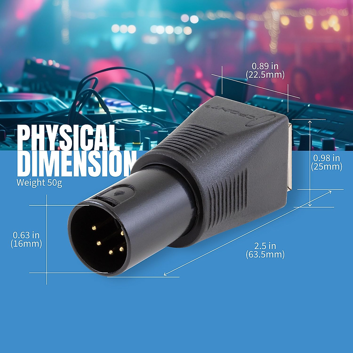 SIRS-E 2-Pack - CPoint XLR RJ45 Adapter CAT-5 Ethernet to DMX512 Cable Converter, Male 5-Pin, XLRJ45-5M