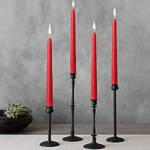 YIHANG Red Taper Candles - Set of 14 Dripless Candles - 10 inch Tall, 3/4 inch Thick - 7.5 Hour Clean Burning