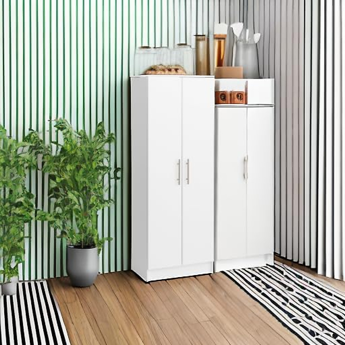 Prepac Elite 24" Storage Cabinet, White Storage Cabinet, Bathroom Cabinet, Pantry Cabinet with 3 Shelves 16" D x 24" W x 65" H, WES-2464