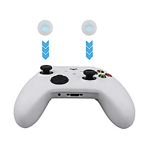 RALAN Glitter Controller Skin for Xbox Series, Anti-Slip Silicone Controller Cover Protector Case Compatible for Xbox Series Gamepad Joystick with 4 Cat Caps and Black Pro Thumb Grip x 8.