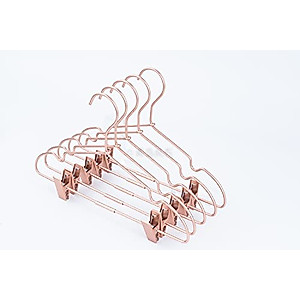 Koobay Metal Hangers Baby Clothes 12.5" Rose Gold Clips Hanger Children Kids Pants Hanger Display and Storage (30)