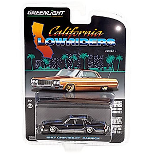 1987 Chevy Caprice Lowrider Custom Black with Graphics California Lowriders Release 1 1/64 Diecast Model Car by Greenlight 63010 D