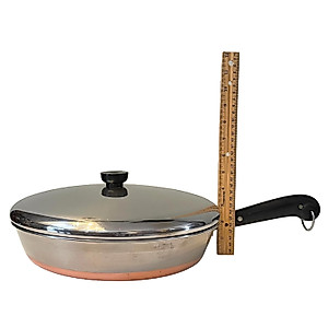 12" Revere Ware Copper Clad Frying Pan with Lid