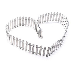 AUEAR, 35 Inch Long Mini Fairy Garden Fence Wood Ornament Wooden Decorative Picket Fence for DIY Crafts Project (White, 2-Pack)