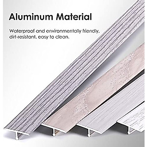 SRNSAEB T-Mold Floor Transition Strip Wood Grain, Aluminum Threshold Edging Trim, Large Gaps Cap, Wood to Tile, 90cm Long (Color : Style3)