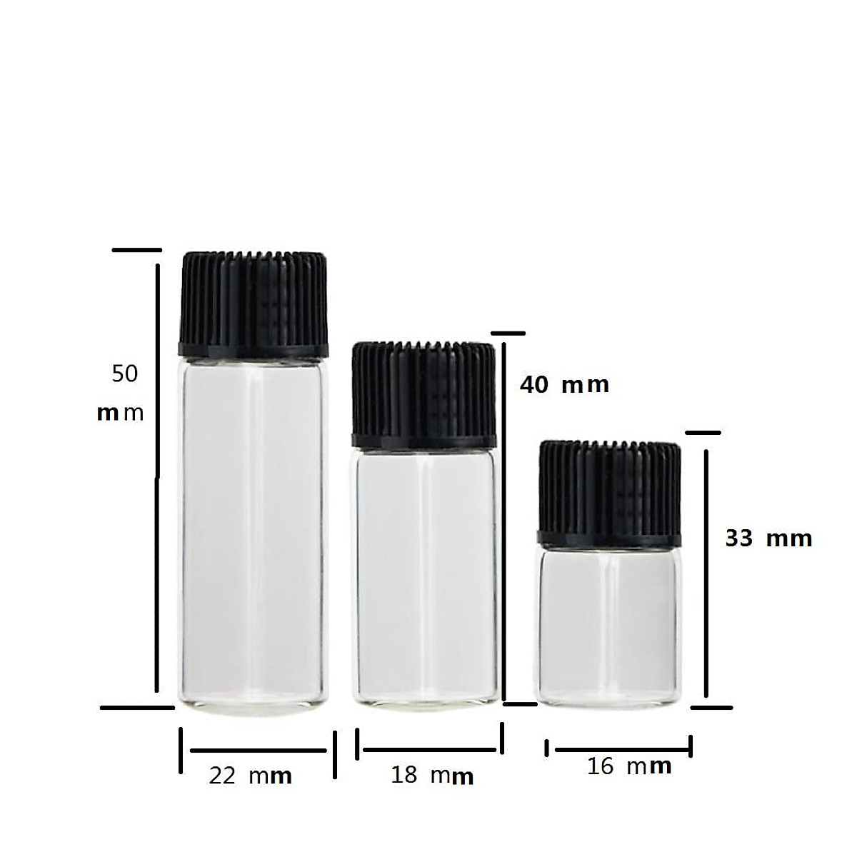 LabZhang 100 Pcs Glass Vials with Screw Caps, Small Liquid Sample Vial, Leak-Proof Vial (5ML, Clear)