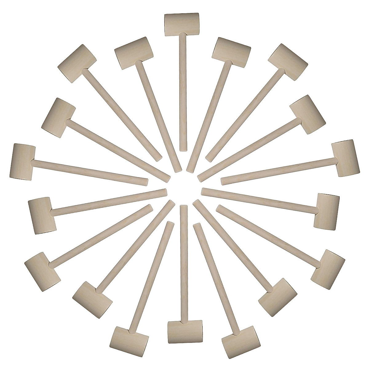 18 Pieces Wooden Hammers, Cute Mini Hammers for Crafts and Breakable Heart Chocolate