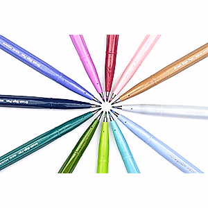 Pentel Brush Sign Pen Pastel colors SES15C - Brush Nib - Fibre Tip