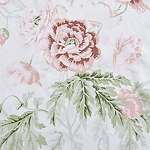Laura Ashley Home - Shower Curtain, Stylish Cotton Bathroom Decor, Elegant Floral Home Decor (Breezy Floral Pink, 72" x 72")