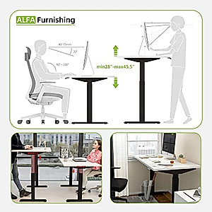 ALFA FURNISHING Quick Install Standing Desk Frame Dual Motor Electric Sit to Stand Desk Base Stand Up Desk Legs for 43-79 Inch Desktop, with 4 Pre-Set Memory (Frame Only)