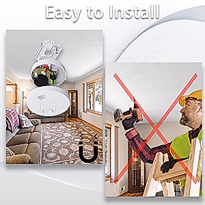 Andyssey Smoke Detectors,10 Year Lithium Battery Life Smoke Alarm with LED Lights,Photoelectric Sensor Fire Alarms Smoke Detectors with Test-Silence Button,GS508C 1 Pack