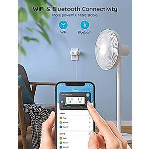 Govee Dual Smart Plug 4 Pack, 15A WiFi Bluetooth Outlet, Work with Alexa and Google Assistant, 2-in-1 Compact Design, Govee Home App Control Remotely with No Hub Required, Timer, FCC and ETL Certified