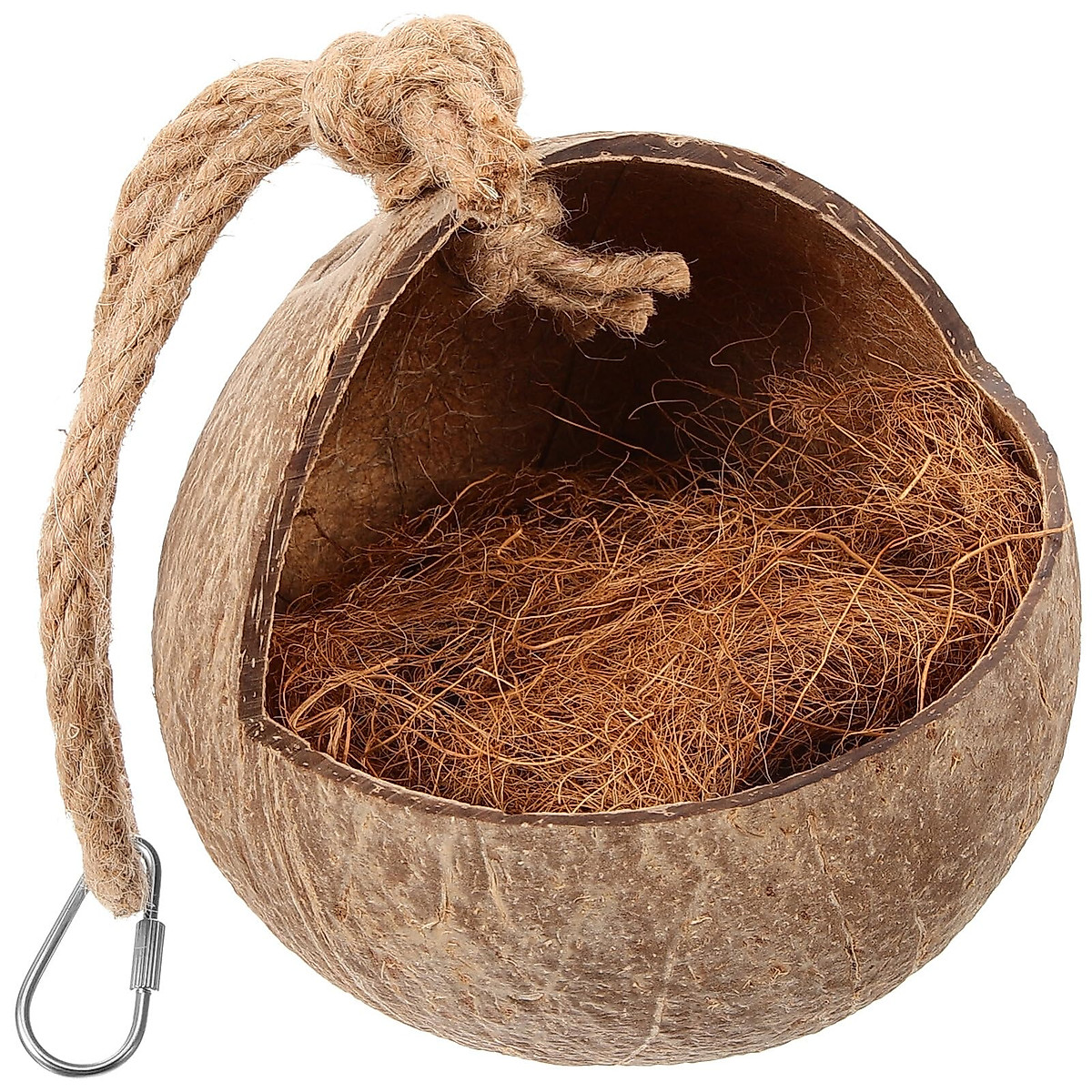 POPETPOP Coconut Shell Nest Toy Parakeet Bed Pet Bird Hanging Hut Wear-Resistant Bird Nest Bird Coconut Swing Bird Bed Bird Supply Bird Sleeping Nest Pet Parrot Sleeping Bed Long Tail House