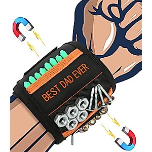 Gifts for Dad from Daughter Son Birthday - BEST DAD EVER, Magnetic Wristband Tools, Fathers Day Mens Gifts Cool Gadgets Magnetic Belts with Strong Magnets for Holding Screws, Drill Bits