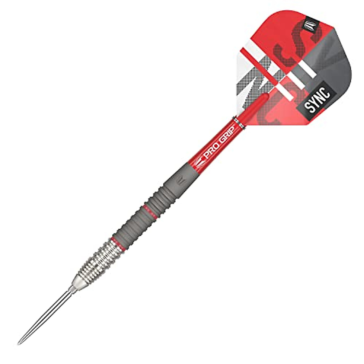 Target Darts Sync 03 21G 80% Tungsten Swiss Point Steel Tip Darts Set, Red, Silver and Black