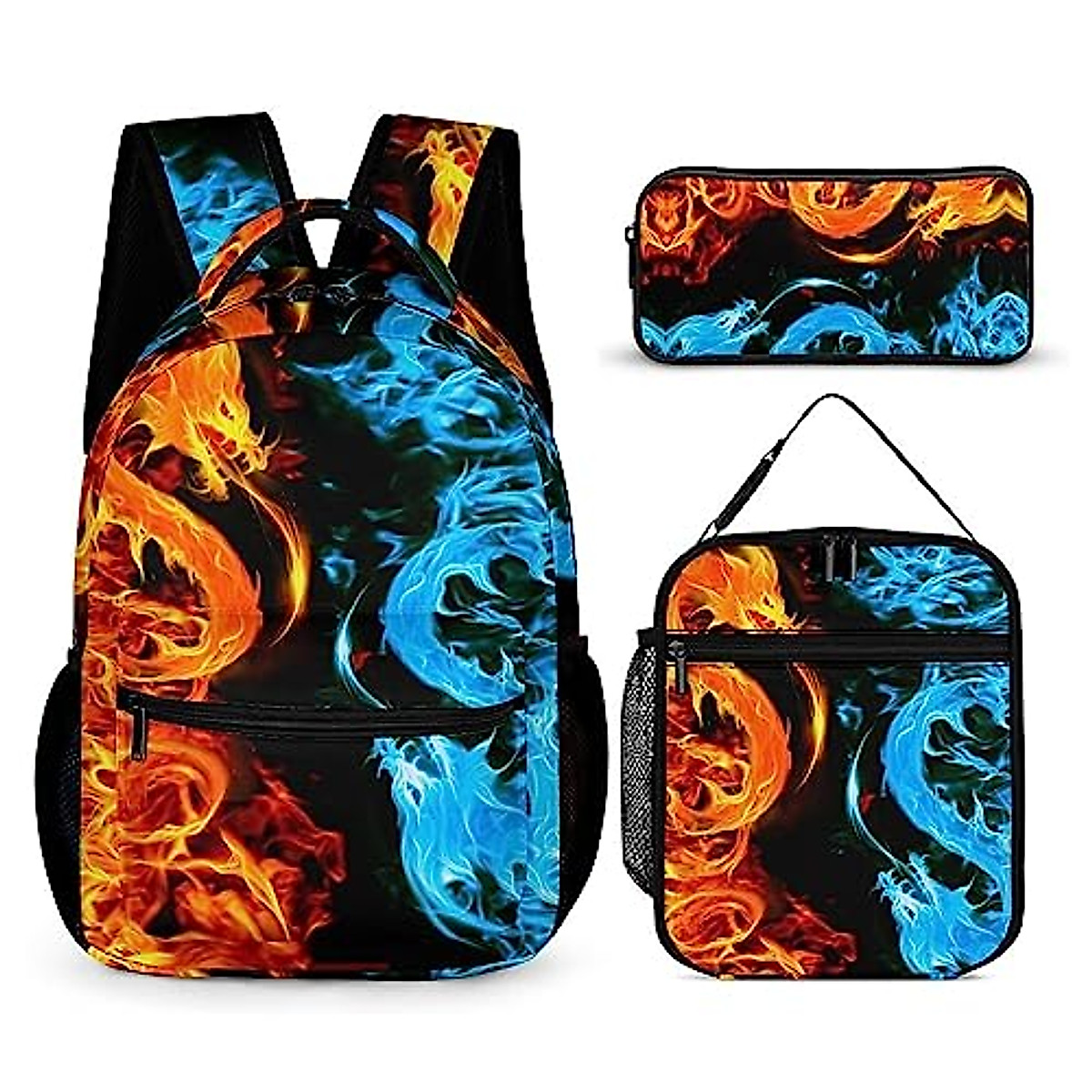 Ice & Fire Dragon Backpack, Stylish Laptop Bag Durable Dragon Daypack with Multiple Pockets, Classic Shoulders Backpack(Ice & Fire Dragon)