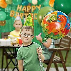 Party Spot! 260 Pcs Dinosaur Birthday Decorations, 20 Tableware Sets, Dinosaur Foil Balloons, Sticker, Banner, Dinosaur Paper Plates, Cups, Balloon Pump, Dinosaur Party Decorations