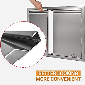 IKARE BBQ Outdoor Kitchen Doors 26 x 24 Inch, Grill Door Stainless Steel Doors, Double Door Access Door for Outdoor Kitchen Island(26 x 24 Inch)