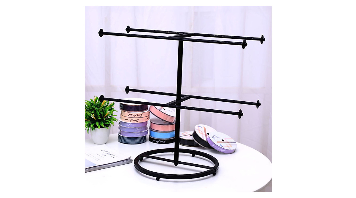 Dual-Sided Ribbon Display Stand for Crafting & Storage