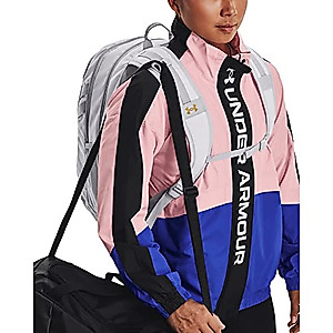 Under Armour Hustle 5.0 Team Backpack, (100) White / / Metallic Gold, One Size Fits All