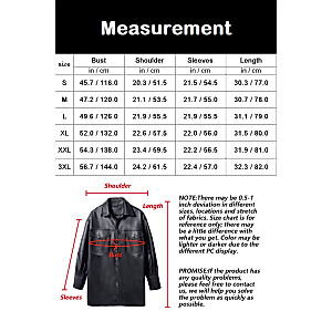 RISISSIDA Women Faux Leather Shacket Jacket,Vegan Pleather Long Sleeve Shirts Black 21001 XX-L