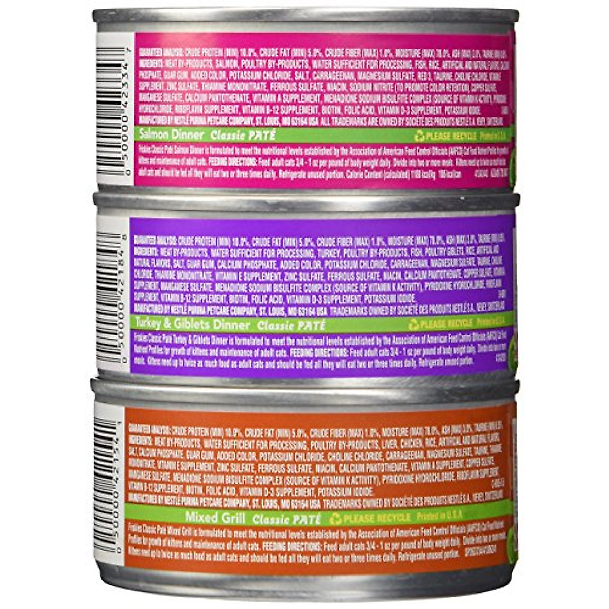 Friskies Wet Cat Food, Classic Pate, 3-Flavor Variety Pack, 5.5-Ounce Can, Pack of 12