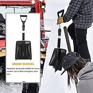Happyyami Hand Tools Small Multitool Snow Shovel Sand Mud Remover: Car Trunk Vehicle Shovel Retractable Tool for Outdoor Camping Garden Construction Supplies Black Hand Tools Small Multitool