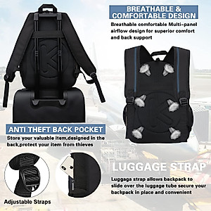 KEOFID Anti-thief travel laptop backpack with USB charging port for men and women,school bookbag for college girls and boys,(Full black)