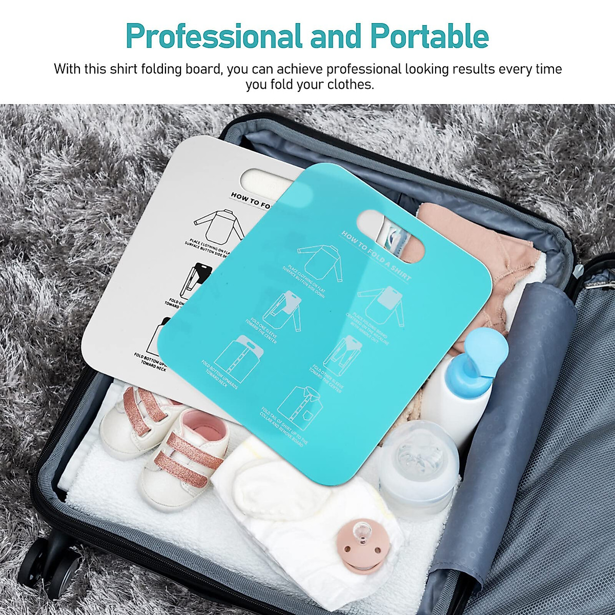 T Shirt Folder Board 2pcs Shirt Folding Board Sturdiness Clothes Folder T Shirt Folder Clothes Folding Board Plastic Laundry Folder Home Storage Tool for Adults Wrinkle