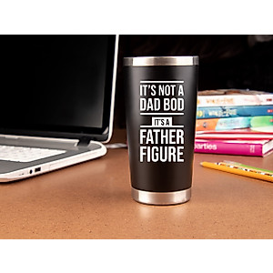 Dad Bod Father Figure Mug Fathers Day Coffee Tumblers Stainless Steel Dad Bod Cup 20 Ounce Fathers Day Mugs - Humorous and Unique Fathers Day Gifts for Dad Coffee Mug 50th Birthday Gifts for Men