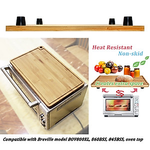 Ansoon Bamboo Wood Cutting Boards for Mini Smart Toaster Oven Air, Compatible with Breville 860 BSS/845BSS Countertop Oven, 1.2inch Heat Resistant Silicone Feet, Creates Storage Space