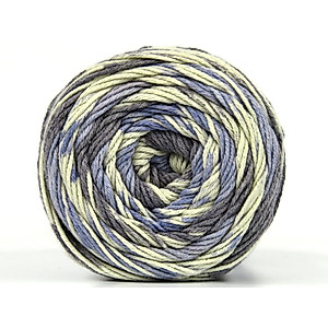 Lot of 4 x 100gr Skeins Ice Yarns Jacquard Cotton (60% Cotton) Yarn Cream Grey Light Blue