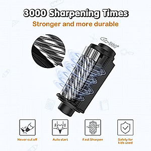 Electric Pencil Sharpener, RIYO Heavy Duty Pencil Sharpener for 6-8mm No.2/Colored Pencils with Adapter/Battery Operated Pencil Sharpener in School/Office/Home(Blue)