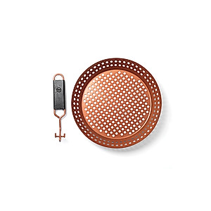 Outset QN77 Grill Skillet with Removable Soft-Grip Handle, Copper Non-Stick