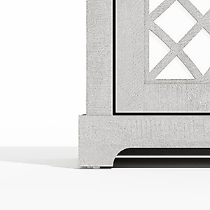 Galano Millicent 2 Door Sideboard, Buffets & Sideboards, Storage Cabinet, Credenza for Living Room, Buffet Cabinet with Storage, Acrylic Mirror, Black with Knotty Grey Oak