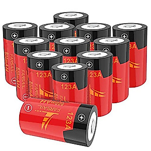123A Rechargeable Batteries for Arlo, FARSAIL 12-Pack 800mAH ICR17335 NiMH Batteries for Arlo VMC3030 VMK3200 VMS3130 3230C 3430 3530 Wireless Security Camera, Flashlight and More